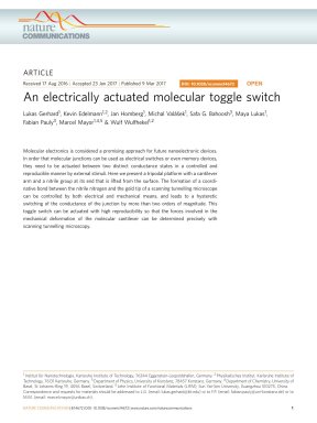 An electrically actuated molecular toggle switch