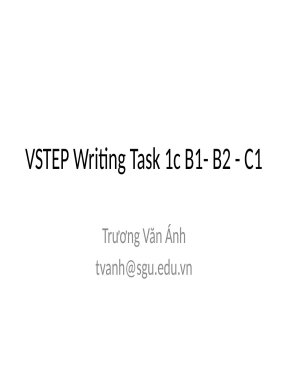 VSTEP Writing Task 1c B1- B2 - C1