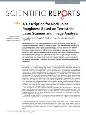 A description for rock joint roughness based on terrestrial laser ...