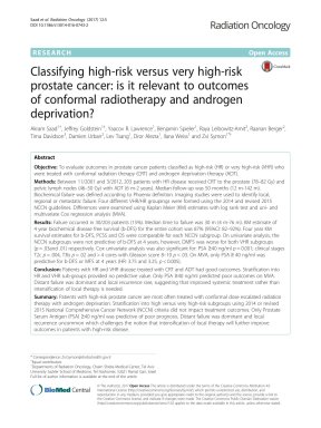 Classifying high risk versus very high risk prostate cancer: is it ...
