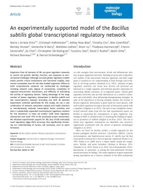 An experimentally supported model of the bacillus subtilis global ...