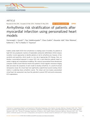 Arrhythmia risk stratification of patients after myocardial infarction ...