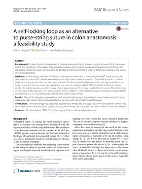 A self locking loop as an alternative to purse string suture in colon ...