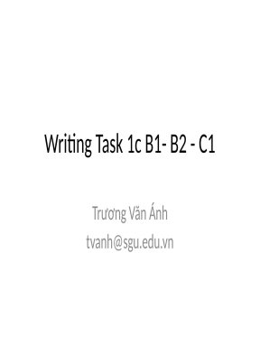 Writing Task 1c B1- B2 - C1