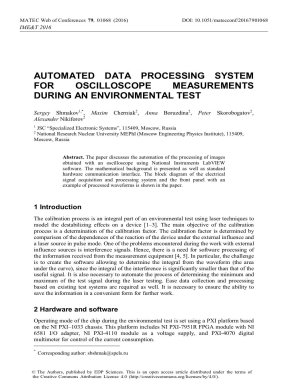 Automated data processing system for oscilloscope measurements during ...