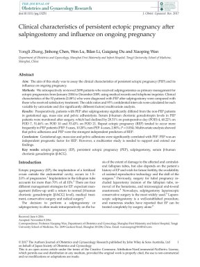 Clinical characteristics of persistent ectopic pregnancy after ...