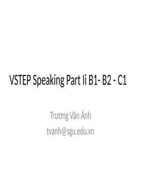 VSTEP Speaking Part Ii B1- B2 - C1