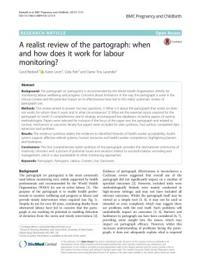 A realist review of the partograph: when and how does it work for ...