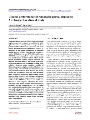 Clinical performance of removable partial dentures: a retrospective ...
