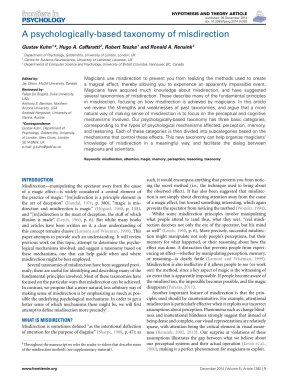 A psychologically-based taxonomy of misdirection