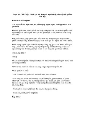 soan bai gioi thieu danh gia noi dung va nghe thuat cua mot tac pham v