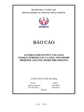 ALTERNATOR OUTPUT VOLTAGE CHARACTERISTICS IN 2 CASES ONE DIODE SHORTED ...