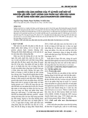 Nghiên cứu ảnh hưởng tỷ lệ phối chế một số nguyên liệu đến chất lượng sản phẩm hạt nêm đậu nành ...