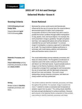 2022 AP art and design 3 d selected works score 4