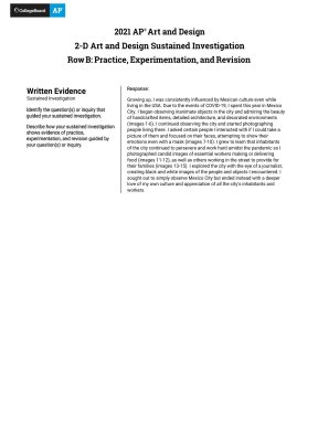 2d art and design sustained investigation row b score2