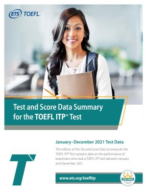 Test and score data summary for the TOEFL ITP test