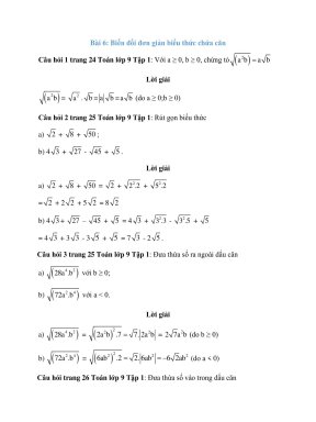 toan 9 bai 6 bien doi don gian bieu thuc chua can