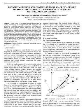 Dynamic modeling and control in joint space of a single flexible link manipulator using particle ...