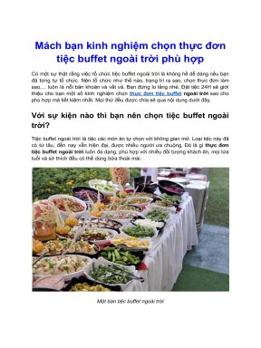 Mách bạn kinh nghiệm chọn thực đơn tiệc buffet ngoài trời phù hợp