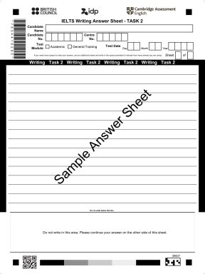 general writing answer sheet task 2