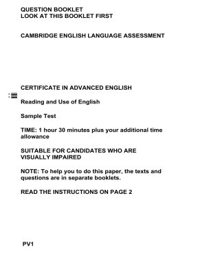MLP question booklet SAMPLETEST 2015