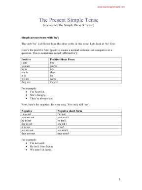 present simple tense example exercises