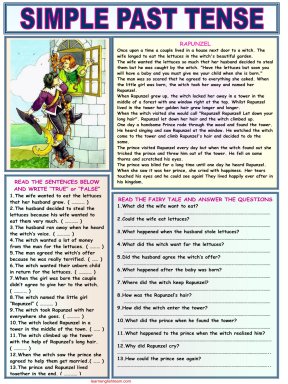 simple past tense rapunzel short story