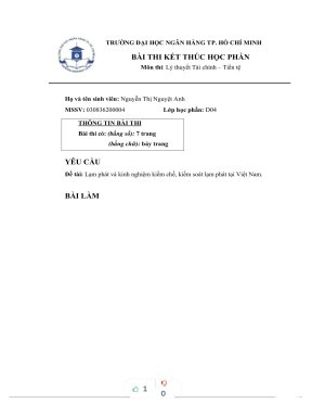(TIỂU LUẬN) đề tài lạm phát và kinh nghi m ki , ki ệ ềm chế ểm soát l m phát t i vi t nam