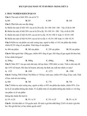 bai tap giai toan ve ti so phan tram tiet 3 lop 5