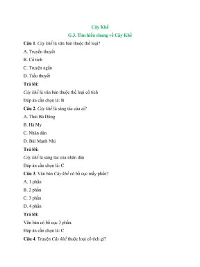 top 30 cau trac nghiem cay khe co dap an ket noi tri thuc