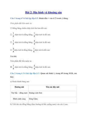 vo bai tap dia li lop 5 bai 2 dia hinh va khoang san