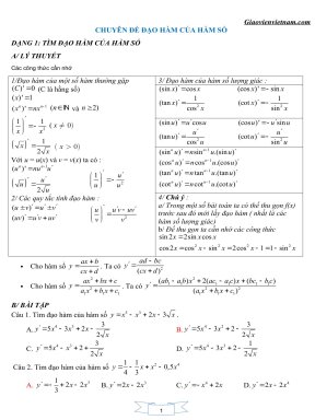 cac dang toan ve dao ham cua ham so cach tinh va bai tap ap dung toan ...