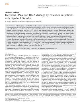 increased dna and rna damage by oxidation in patients with bipolar i ...