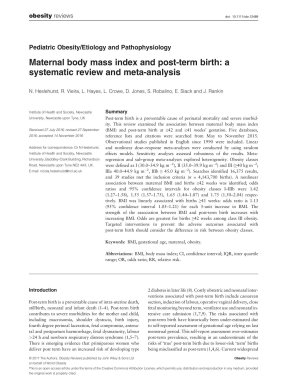 maternal body mass index and post term birth a systematic review and ...