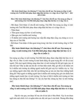 top 40 bai hay hoan thanh doan van khoang 5 7 cau theo chu de sau em m