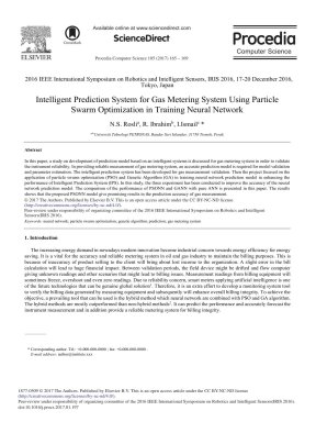 intelligent prediction system for gas metering system using particle swarm optimization in ...