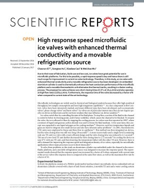 high response speed microfluidic ice valves with enhanced thermal ...