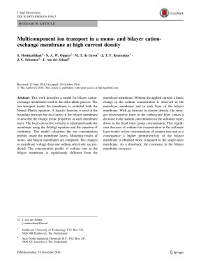 multicomponent ion transport in a mono and bilayer cation exchange ...