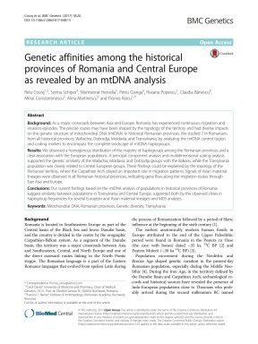 genetic affinities among the historical provinces of romania and ...