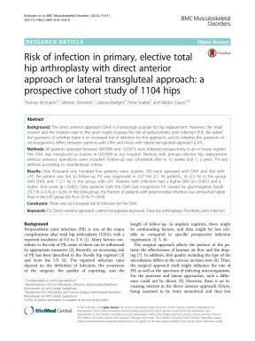 risk of infection in primary elective total hip arthroplasty with ...