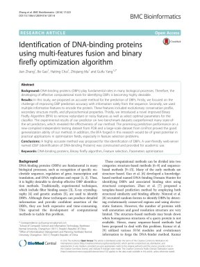 identification of dna binding proteins using multi features fusion and binary firefly optimization