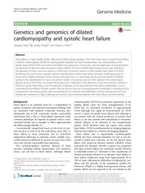 genetics and genomics of dilated cardiomyopathy and systolic heart failure