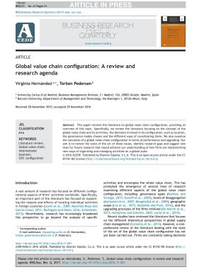 global value chain configuration a review and research agenda