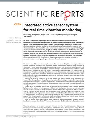 integrated active sensor system for real time vibration monitoring