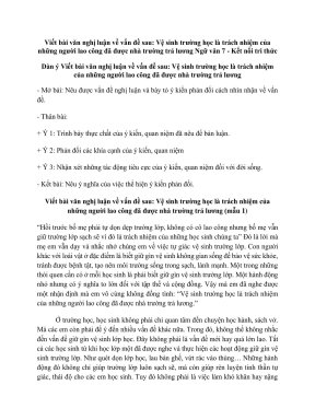 top 40 bai viet bai van nghi luan ve van de sau ve sinh truong hoc la