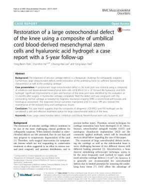restoration of a large osteochondral defect of the knee using a ...