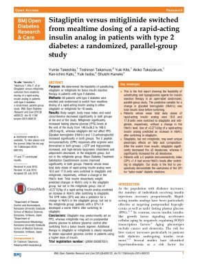 sitagliptin versus mitiglinide switched from mealtime dosing of a rapid ...