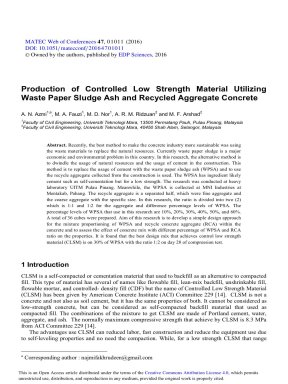 production of controlled low strength material utilizing waste paper ...