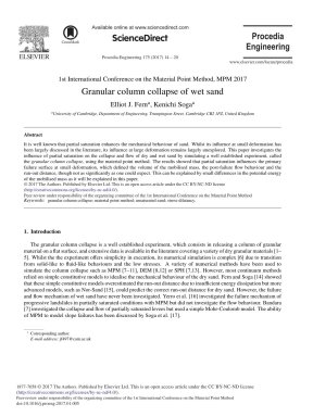 granular column collapse of wet sand