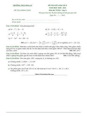 de thi giua hoc ki 2 toan 8 nam 2020 2021 truong thcs hoa lu tp hcm